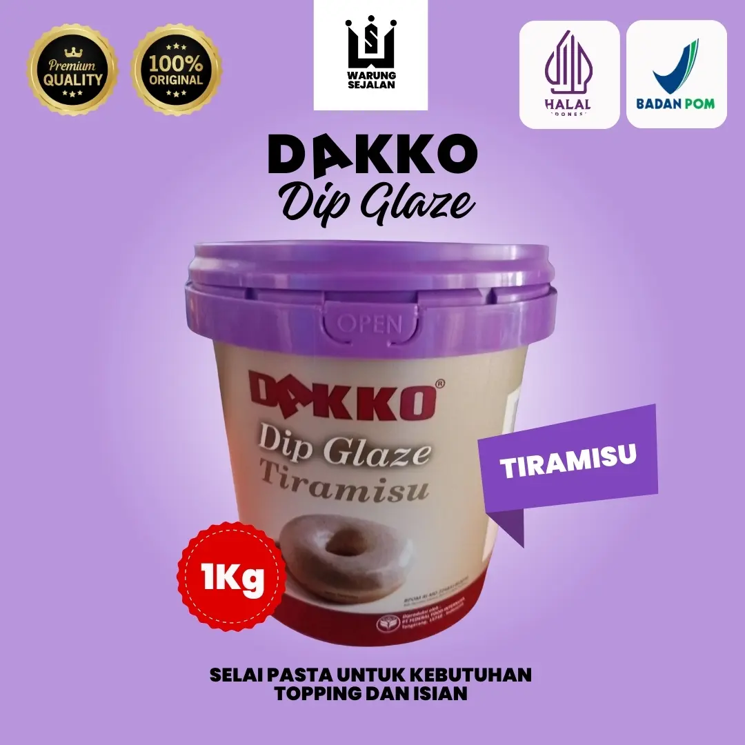 (Cirebon) Dip Glaze Dakko 1kg rasa dark choco greentea tiramisu taro ...
