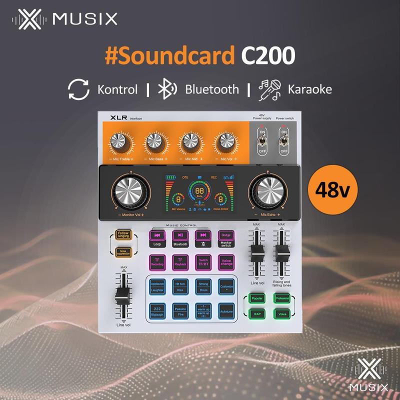 MUSIX C200 sound card set Bluetooth mixer mixer all-in-one 48V - Shop ...