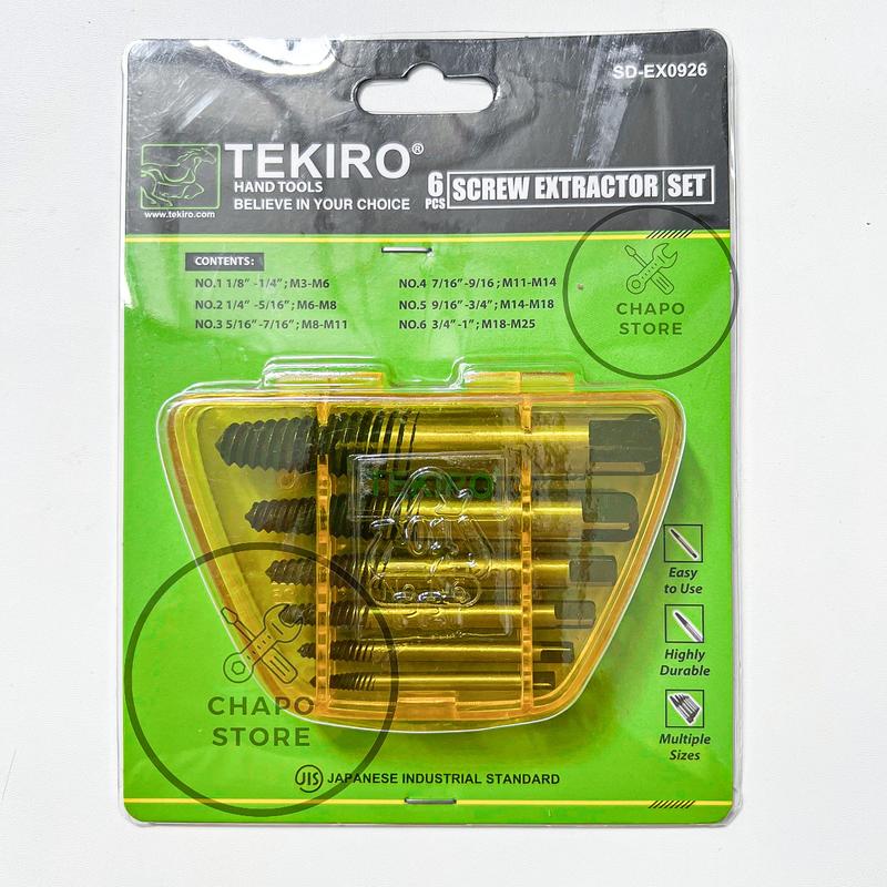 Tekiro tap balik set 6pcs alat buka baut patah screw extractor - Shop ...