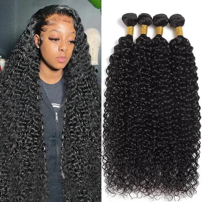Msgem Mongolian Kinky Curly Human Hair Bundles 4 Pcs Remy Human Hair Weave Bundle Kinky Curly ...