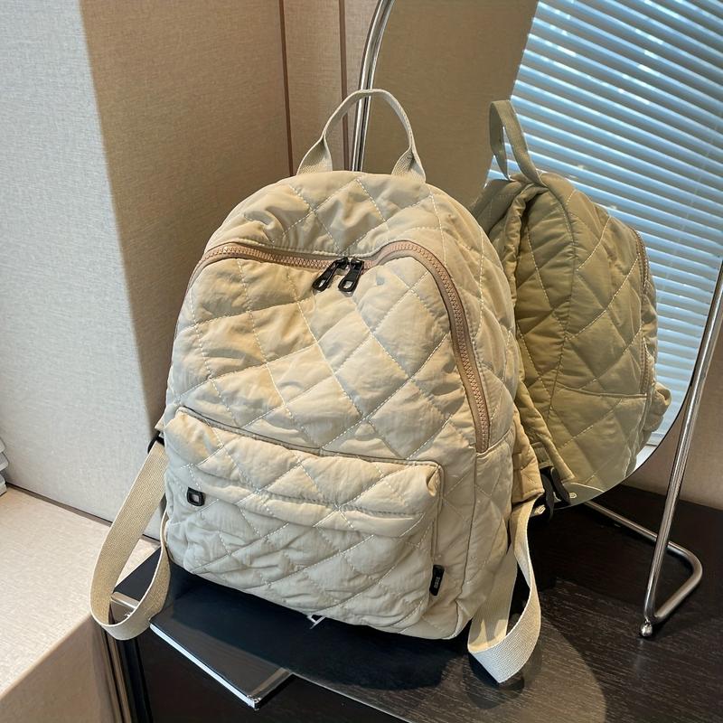 Trendy Argyle Checked Quilted Backpack, All-match Solid Colo - TikTok ...