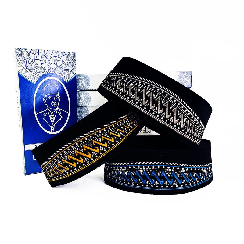 Peci Songkok Kopiah BATIK Peci Hitam Motif Batik Emas Biru Silver ...