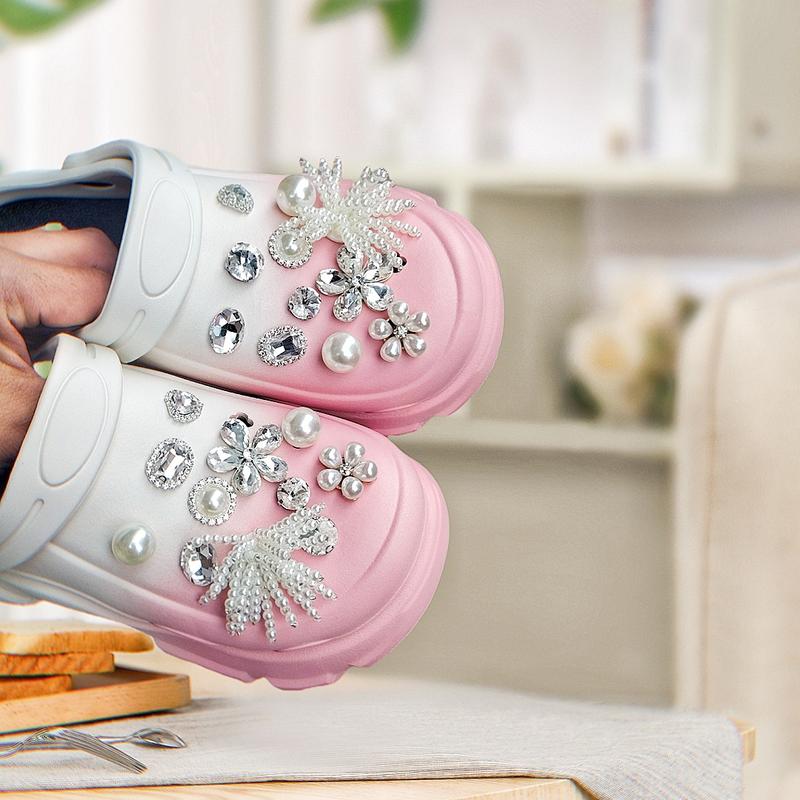 Luxury Style Shoes Jibbitz Charms Shoe Flower Crystal Diamon - TikTok ...