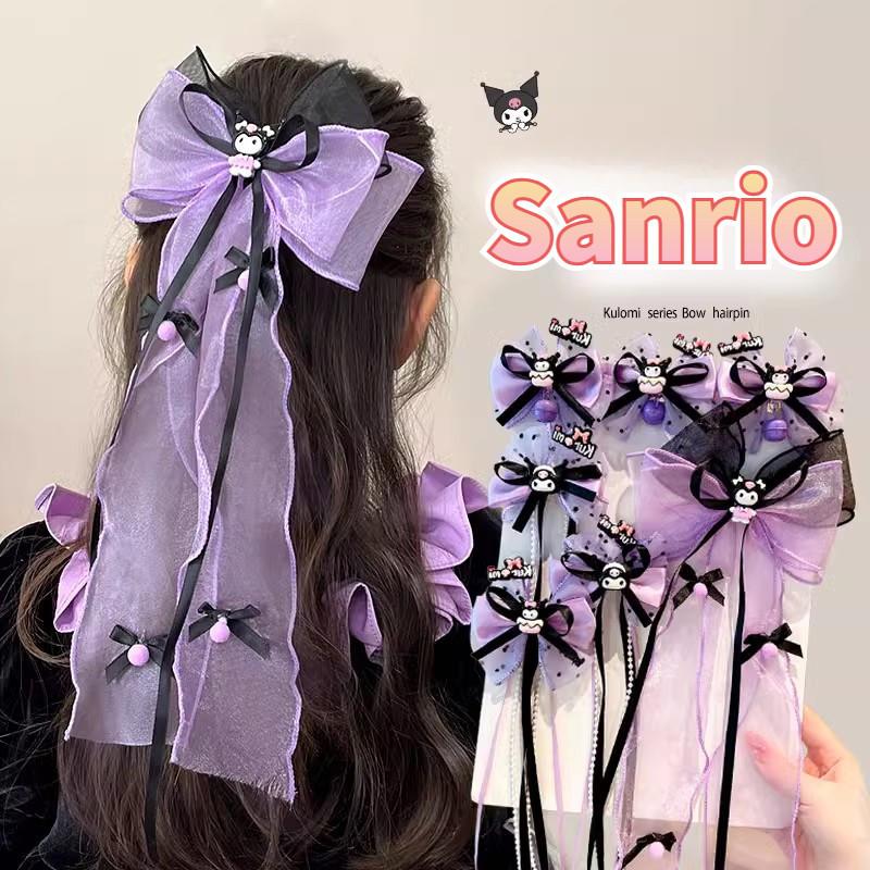Klip Rambut Sanrio Kawaii Kuromi, Set 2 Keping, Tali Rambut Ikatan ...