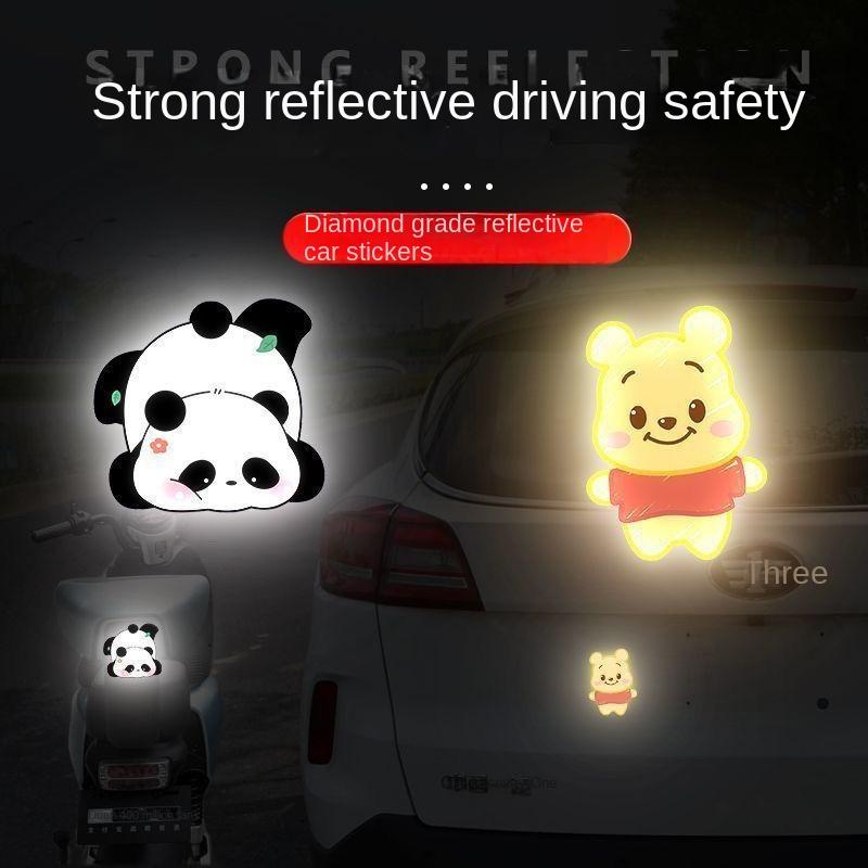 Electric Vehicle Reflective Stickers Cartoon Cute Helmet Decoration ...