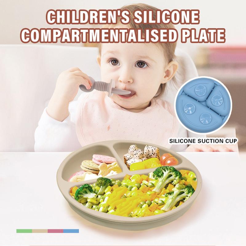 Baby Feeding Set 3-Piece Baby Plate with Fork Spoon and Straw, - TikTok ...