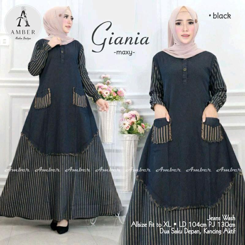 Gamis Jeans Gamis Denim Fashion Jeans Wanita Model Terbaru Jumbo - Shop ...