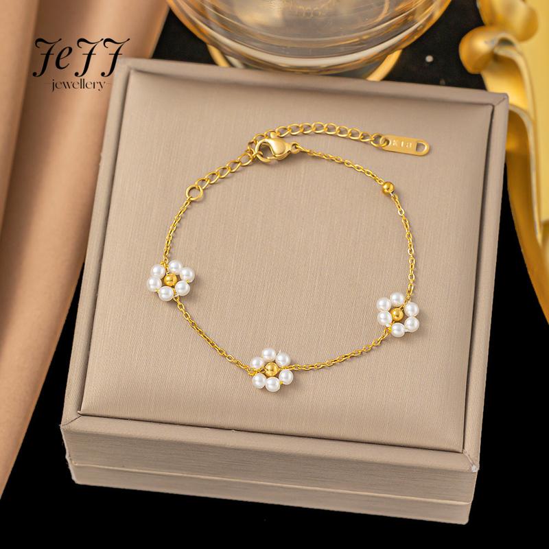 Set perhiasan gelang rantai bunga putih, reka bentuk mewah dan - TikTok ...