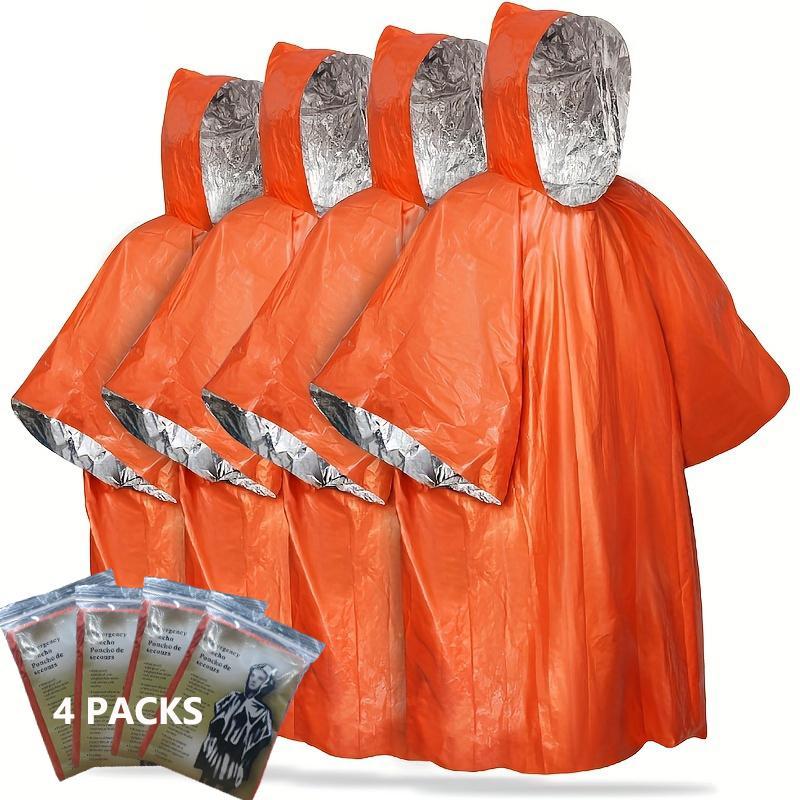 Emergency Rain Poncho with Hood, 4 Counts/set Water-resistan - TikTok Shop