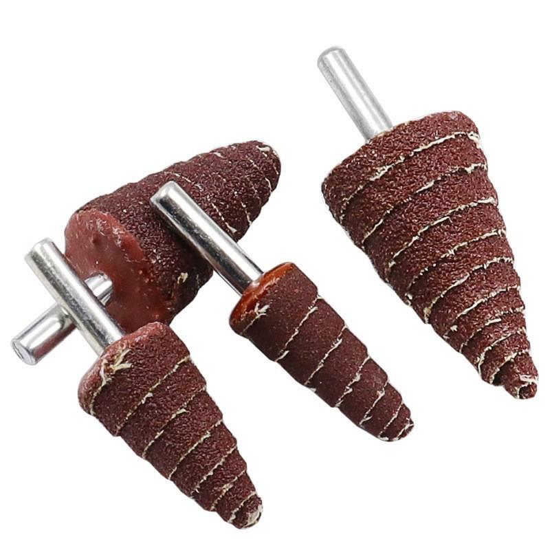 1PC 6MM Shank 80 Grit Tapered Cone Grinding Head Sandpaper Flap ...