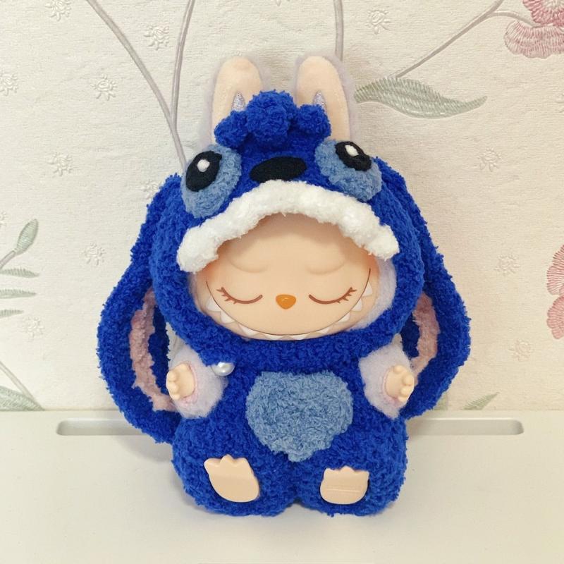 100%HANDMADE)- Labubu Clothes, Blue Stitch Hand-crocheted outfit ...
