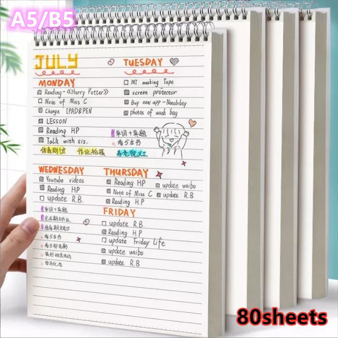 IMEMO A5/B5 Steno Muji Styled Spiral Notebook Vertical Type Student ...