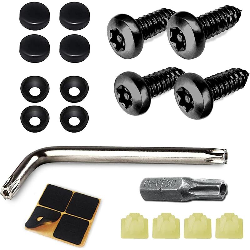 4 Set Black Anti License Plate Screws Kits, Rustproof Stainless ...