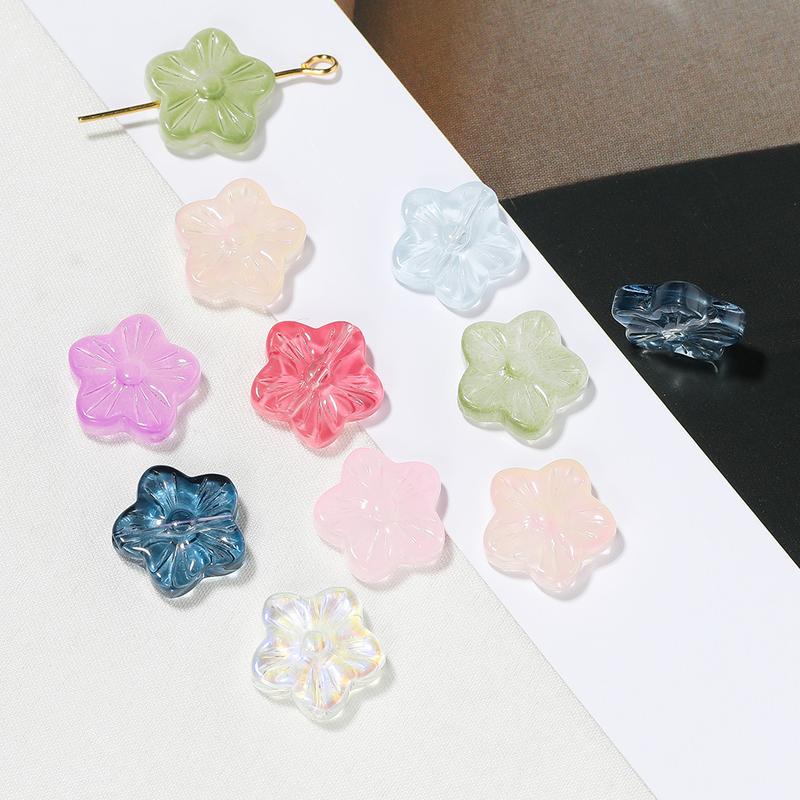 Manik Bunga Kaca, St. kunkka, 10Pcs, Lutsinar, Manik Bunga Sakura ...