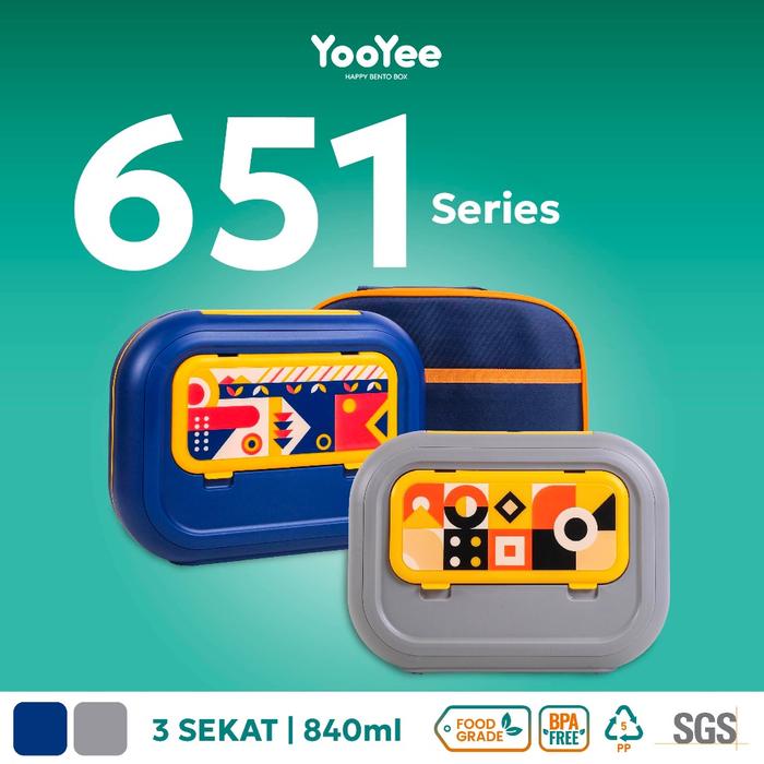 Jual Yooyee 651 Kotak Makan Stainless 3 sekat FREE Tas - Abu-Abu ...