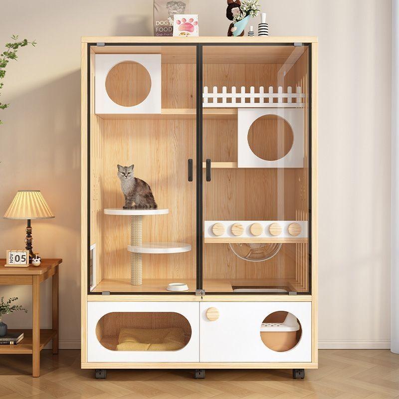【SG Sellers】Cat Villa Solid Wood Cat Cage Home Indoor Super Large ...