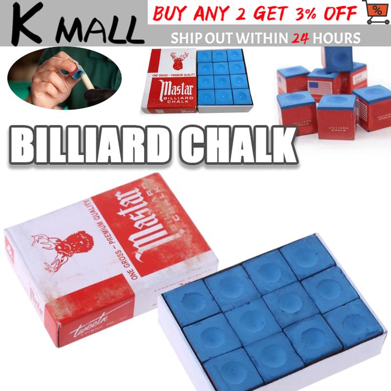 12Pcs Pool Cue Chalk Cubes Premium Snooker Billiard Stick Chalk ...
