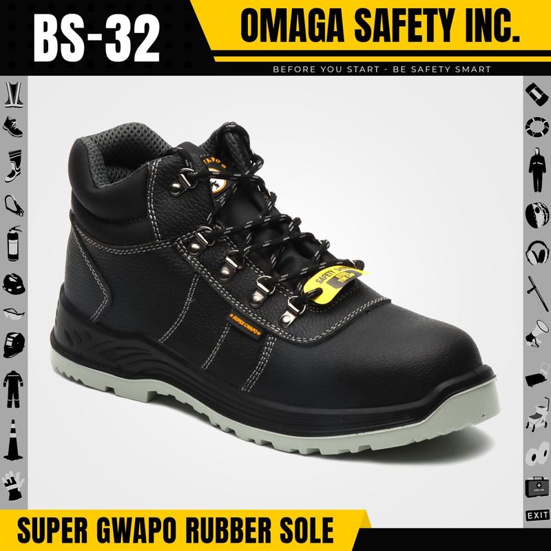 Omaga SUPER GWAPO HD BS - 32 Safety Shoes Black - TikTok Shop Philippines
