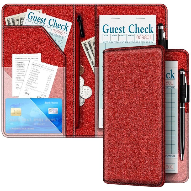 Server Book Cover for Waitress - Glitter Leather Waiter Book - TikTok Shop