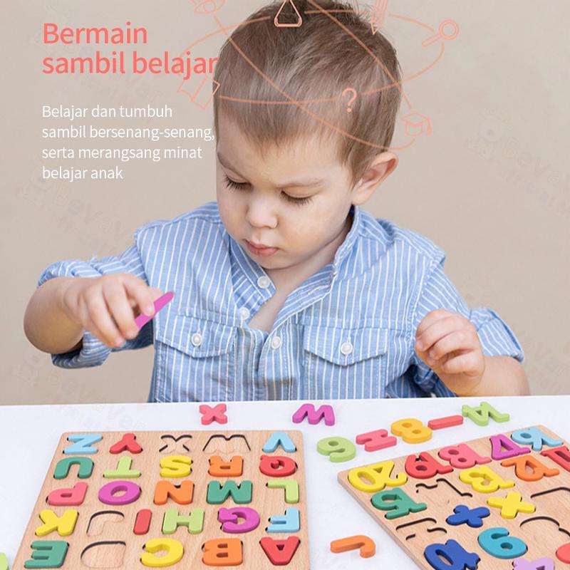 Puzzle ABC dan Number Murah Chunky Puzzle Anak Kayu 3D Puzzl - Shop ...