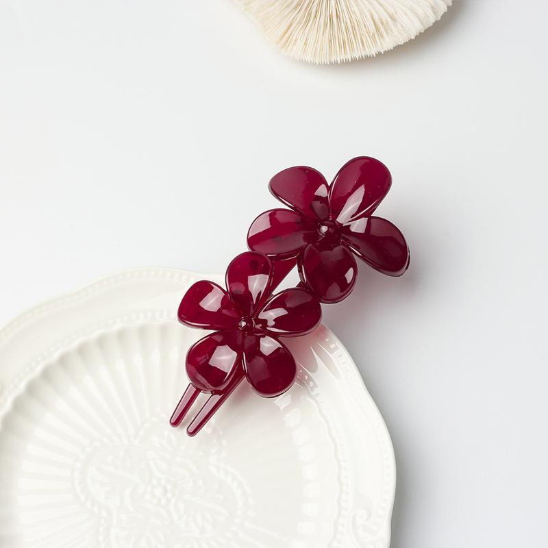 Jepit Rambut Bunga Berganda, Retro Musim Bunga Musim Panas, Berkilat ...