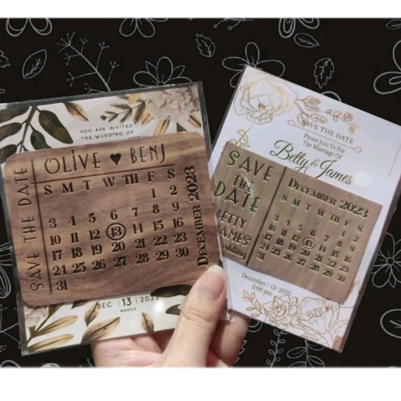 Elegant Wood Texture Ref MAGNET Personalized Wedding Debut Souvenir ...
