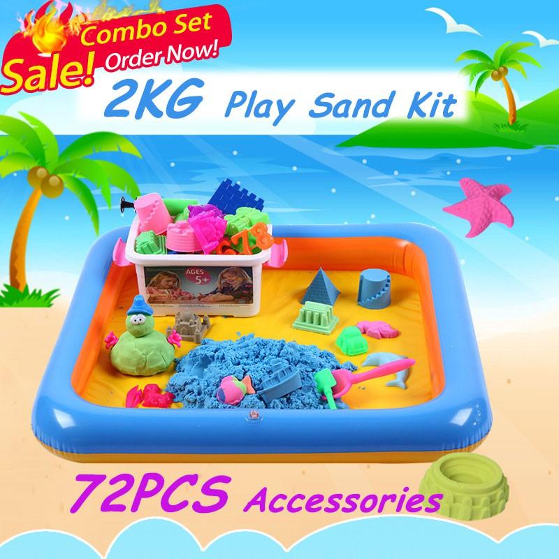 2kg Kinetic Play Sand Kits with 72pcs Tools Set Space Magic Activities ...