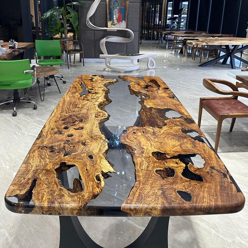 [OST004] Olive Wood Epoxy Table custom epoxy river slab table, - TikTok ...