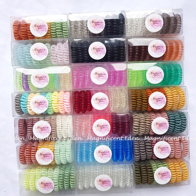 High Elastic 9pcs Telephone Wire Hair Ties Wire Ring Hair Bands ...