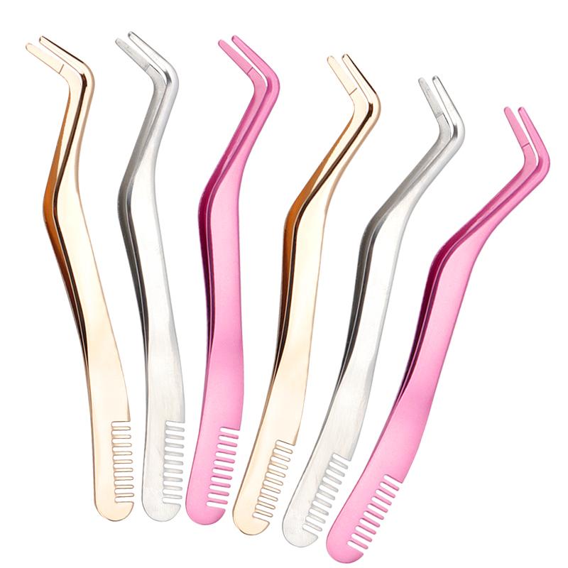 1 Pc Eyelash Comb Tweezers Stainless Steel Anti-Static Non-Magnetic ...
