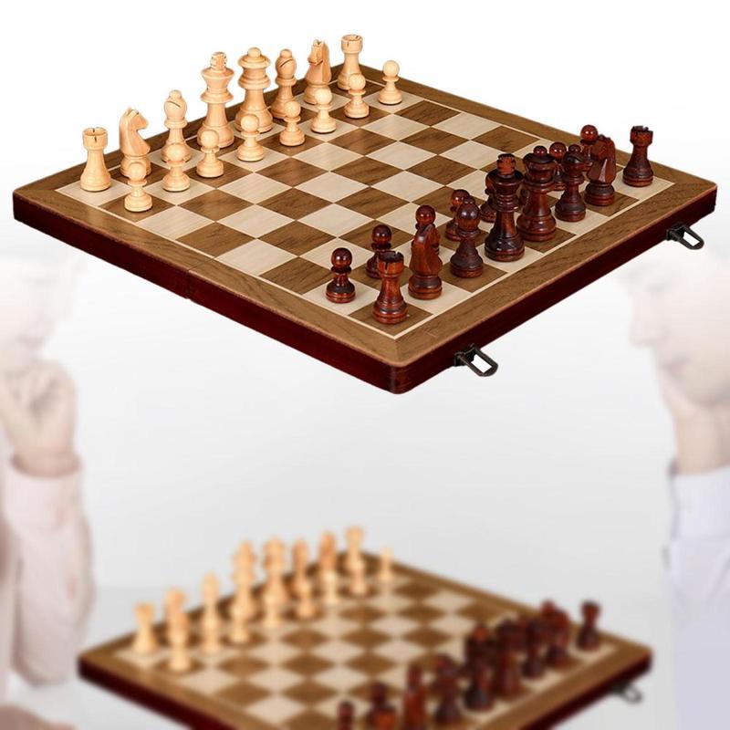 Set Catur Kayu, Catur Lipat Kayu, Permainan Papan Strategi, Set ...