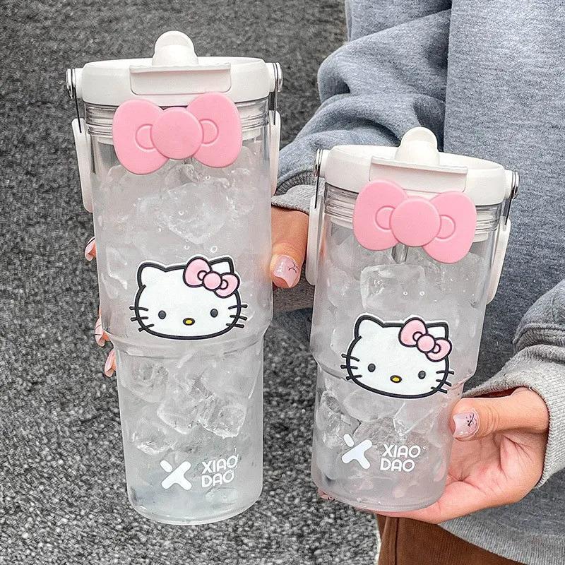 600-900ML Sanrio Large Capacity Plastic Water Cup Hello Kitt - TikTok Shop Philippines