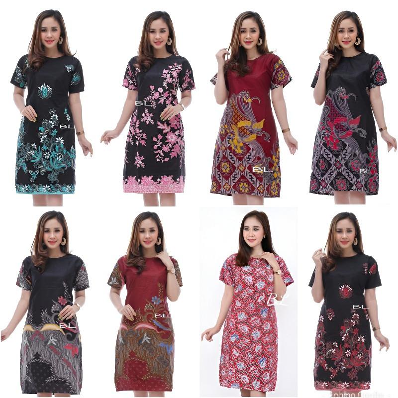 Gaun BATIK, Untuk Wanita, Lengan Pendek, Pakaian Suci dan Elegan ...