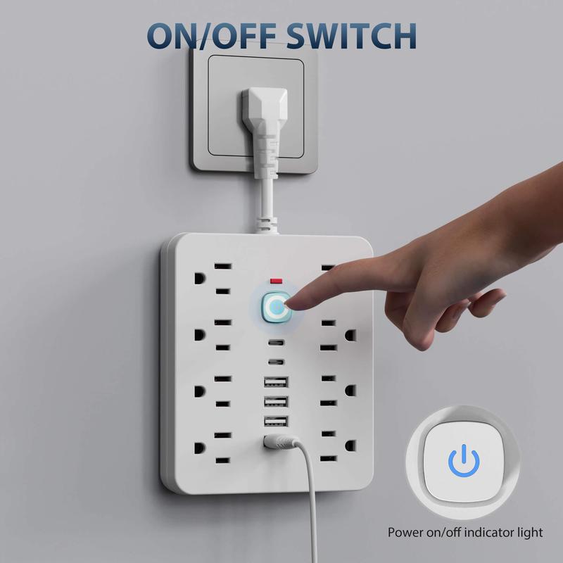 14-in-1 Power Strip with Switch & Surge Protection, Multifunctional ...