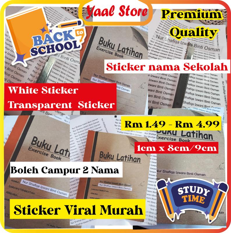 Sticker Nama Sekolah/ White & Transparent Stickers/ Kalis Ai - TikTok ...