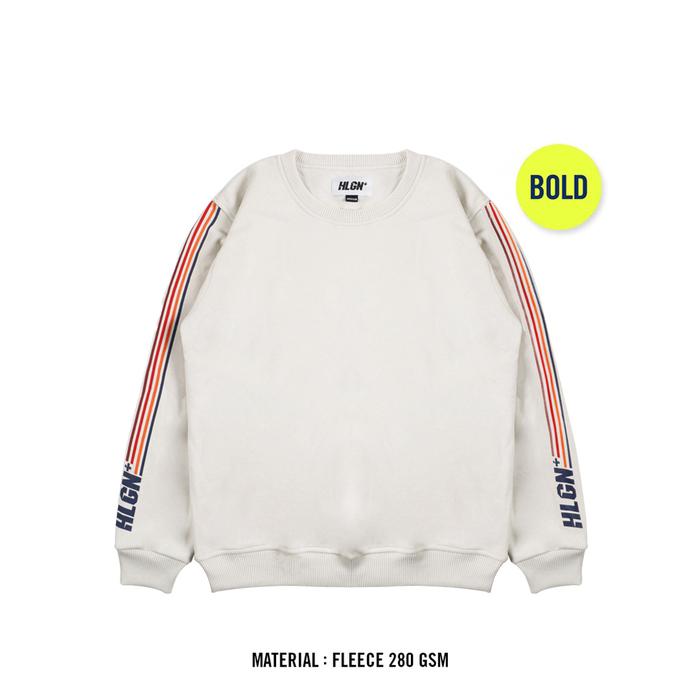 Promo Hooligans Crewneck Bold Level Light Gray Sweater Sweatshirt Basic ...