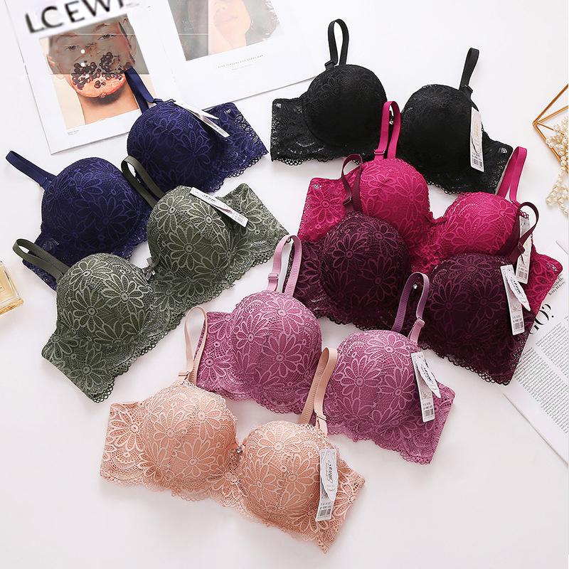 Lace Bra Women Big Cup 1/2 Elegant Floral Underwire Underwea - TikTok ...