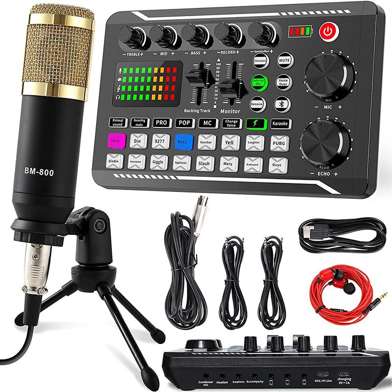 Kit Mikrofon Penstriman dengan Pengadun Audio (Pilihan) dan Mikrofon ...
