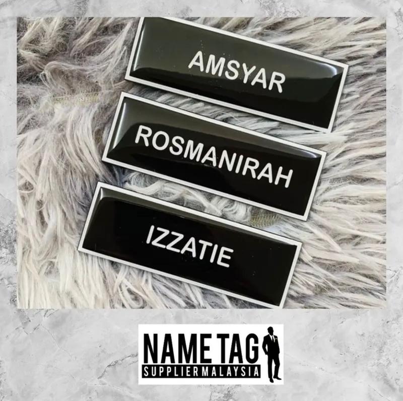 NAMETAG EPOXY ARCYLIC HITAM PUTIH WITH BORDER - TikTok Shop Malaysia