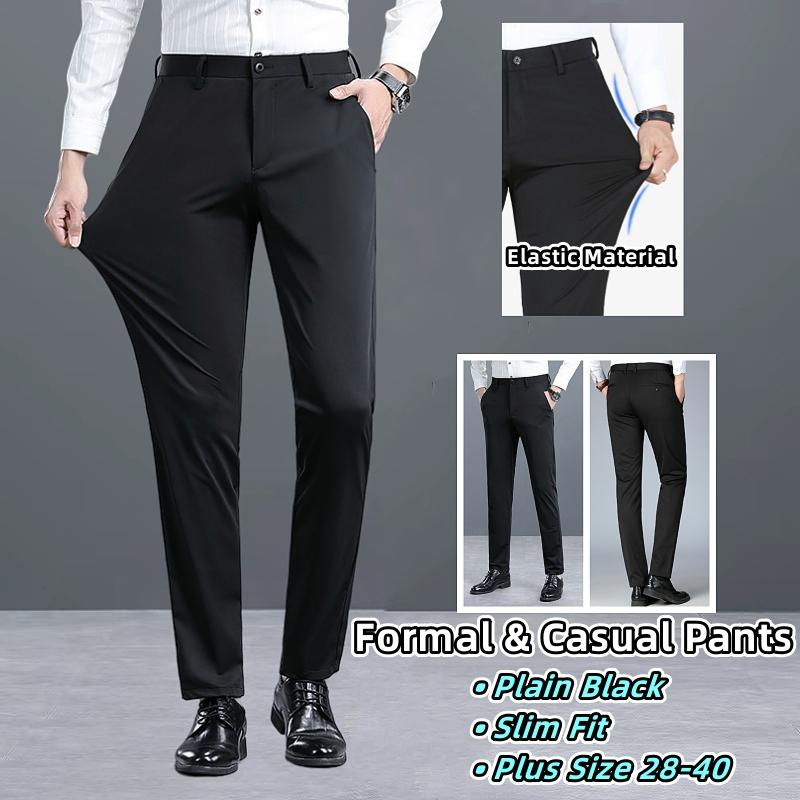 Seluar Slack untuk Lelaki, Hitam Tulen, Seluar Formal, Anjal - TikTok ...
