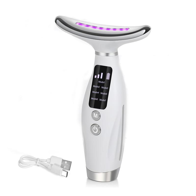 Red Light Massager for Face and Neck, 7 Color Mode Facial Device ...