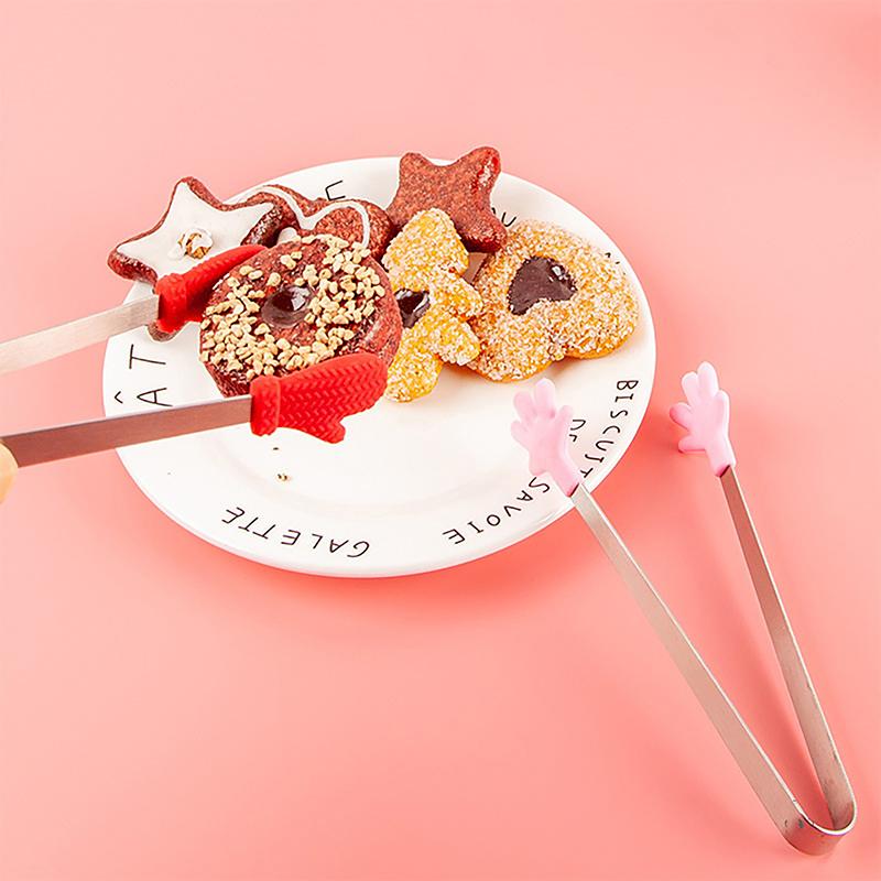 Mini Silicone Food Clips Stainless Steel Handle Palm Stainless Steel ...