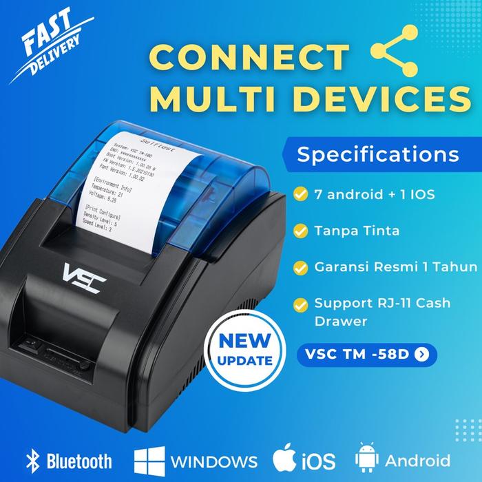 Jual VSC 58V - Printer Thermal Bluetooth - Kasir / PPOB - Desktop Print ...