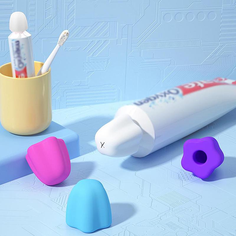 [PONY]5pcs Silicone Toothpaste Caps Squeeze Toothpaste Tool Dust Proof ...