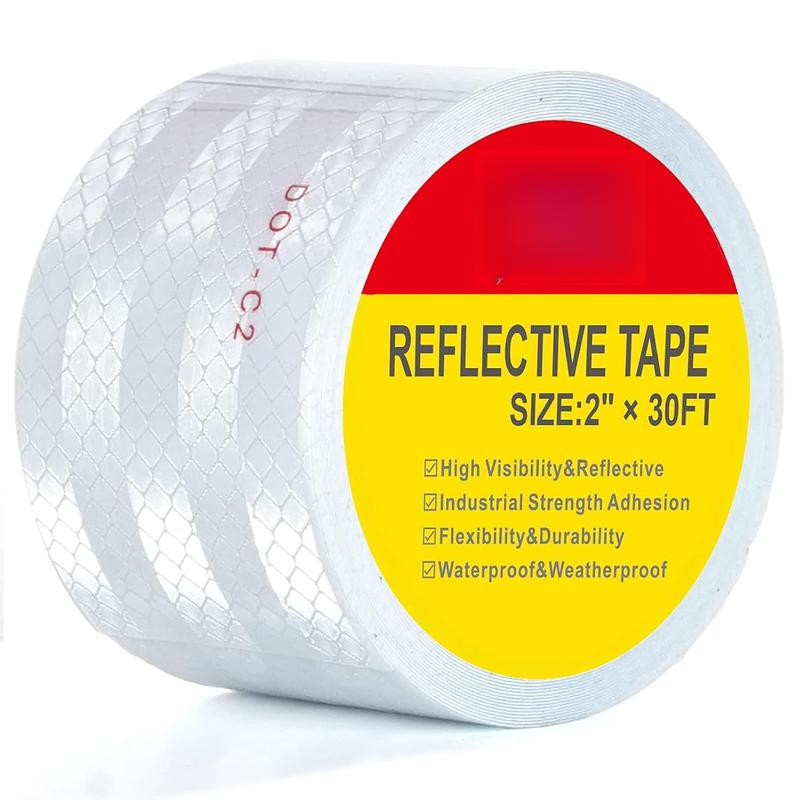 DOT-C2 Reflective Tape,White Silver 2Inch X30 Feet Waterproof ...