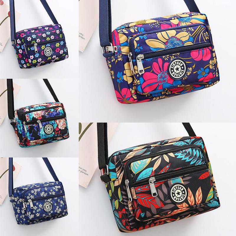Flower Cloth Bag Diagonal Cross Bag Middle-aged And Elderly Bag ...