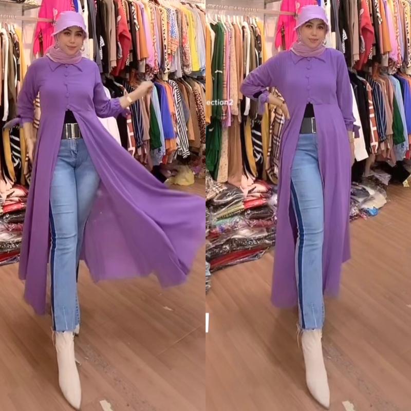 Qiran Outer VIRAL - Ukuran Standar & Jumbo bahan ceruty outer hijab ...