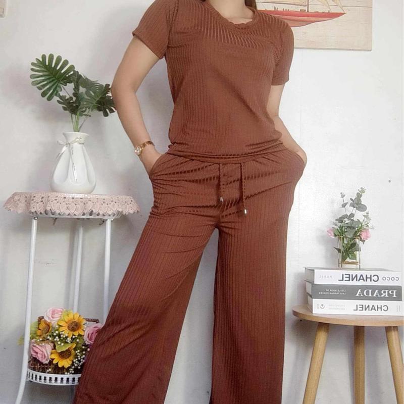 SDC Basic Blouse and Wideleg Pants Coords Set for Women - Knitted ...