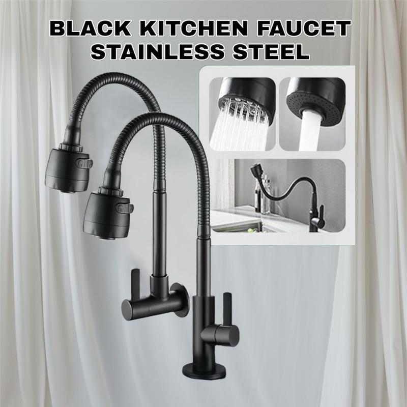 SUS304 black stainless steel kitchen faucet, single-cool kitchen ...