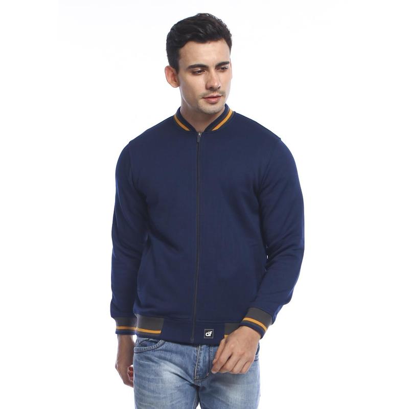 d&f Jaket pria Bomber with mustard strip - Navy - Shop | Tokopedia